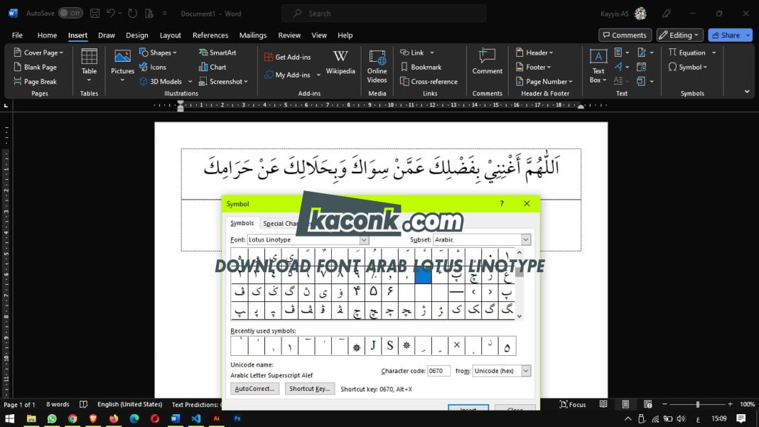 Download Font Arab Lotus Linotype - Kaconk
