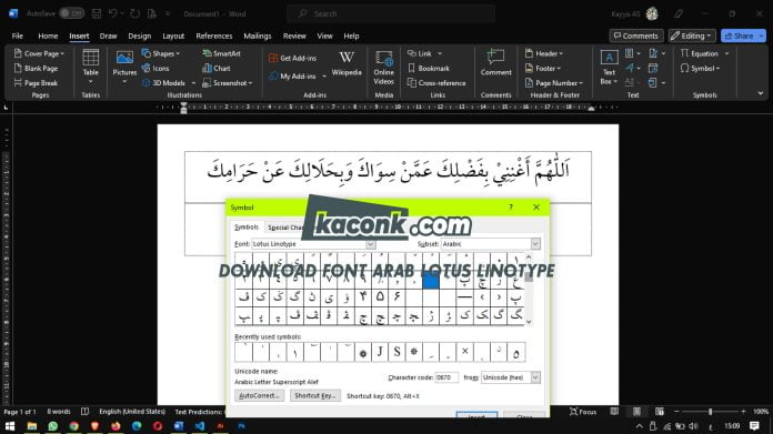 Download Font Arab Lotus Linotype - Kaconk