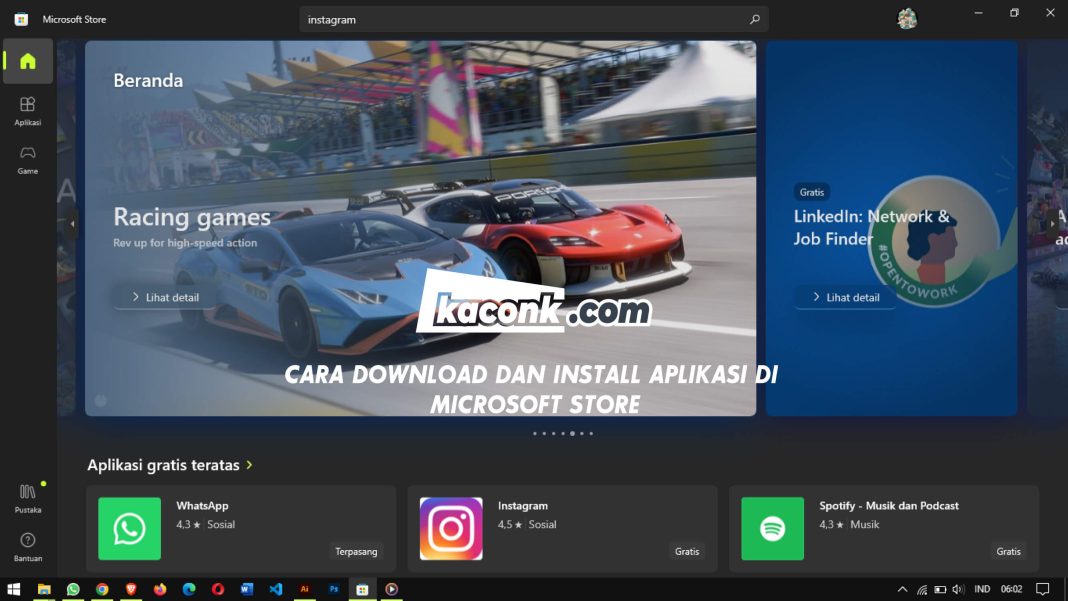 Cara Download dan Install Aplikasi di Microsoft Store - Kaconk