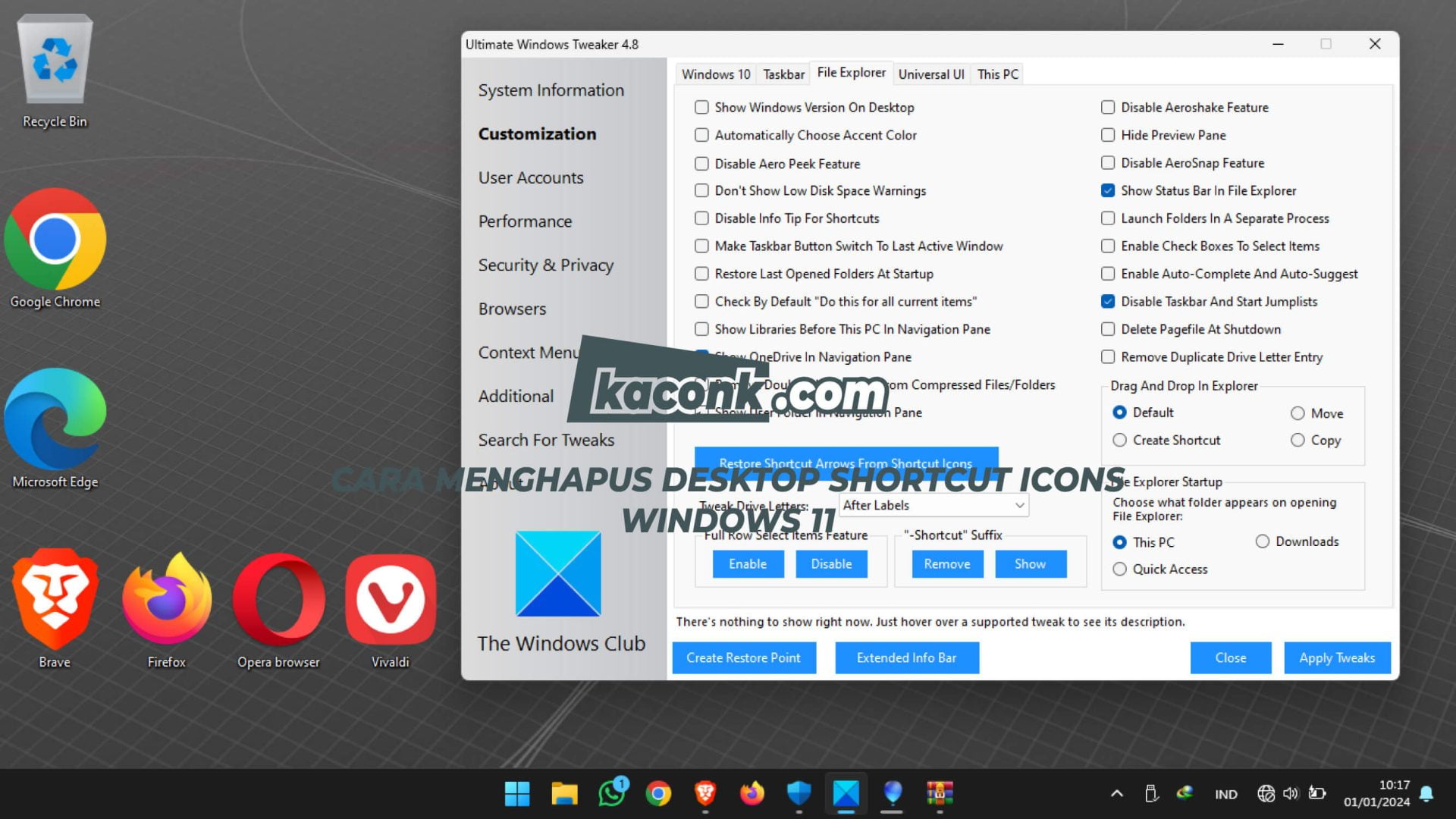 Cara Menghapus Desktop Shortcut Icons Windows 11 - Kaconk